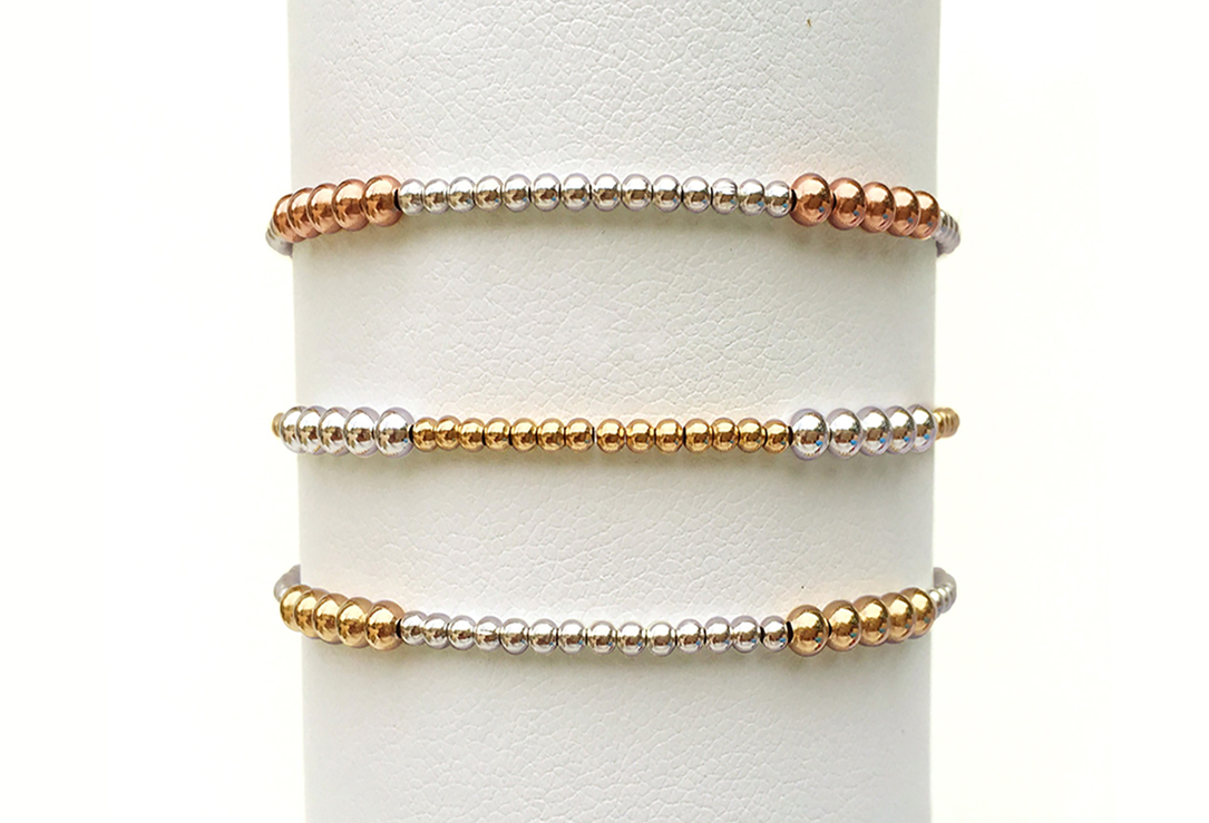 Mixed Metal Bead Bracelets – Kim Ashley Design