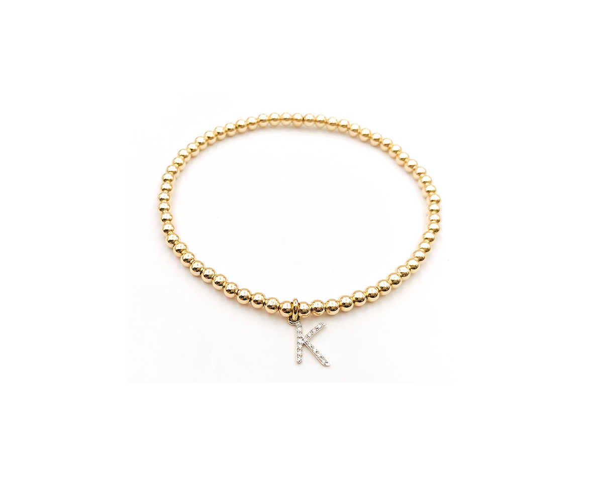 14K Pave Diamond Initial Bracelet – Kim Ashley Design